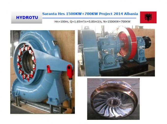 1500Kw Francis Water Turbine With Counter Weight Guide Vanes